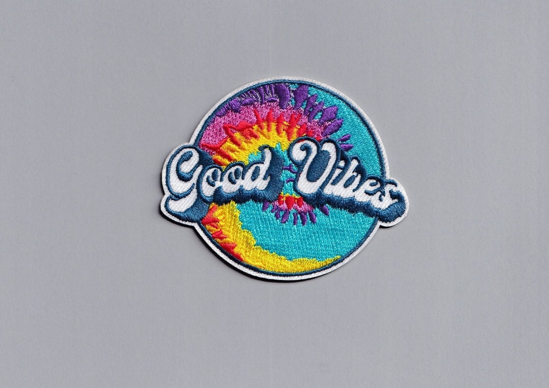 Colourful Psychedelic 60s Style Good Vibes Patch Applique Embroidered Iron-on Hippy Patch - Etsy