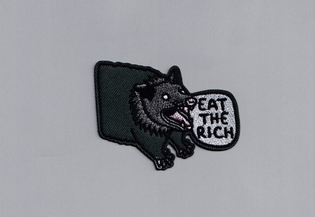 Eat the Rich Patch Embroidered Iron-on Rat Patch Applique Socialist - Etsy