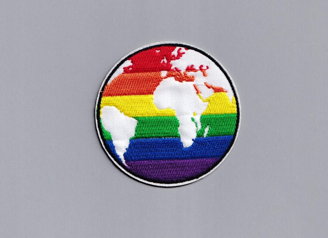 Rainbow Flag Planet Earth Patch Iron-on Embroidered Gay Pride Patch ...