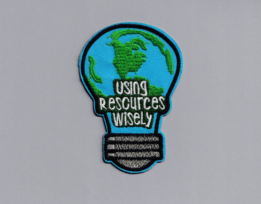 Using Resource Wisely Patch Iron on Embroidered Environmentalist ...
