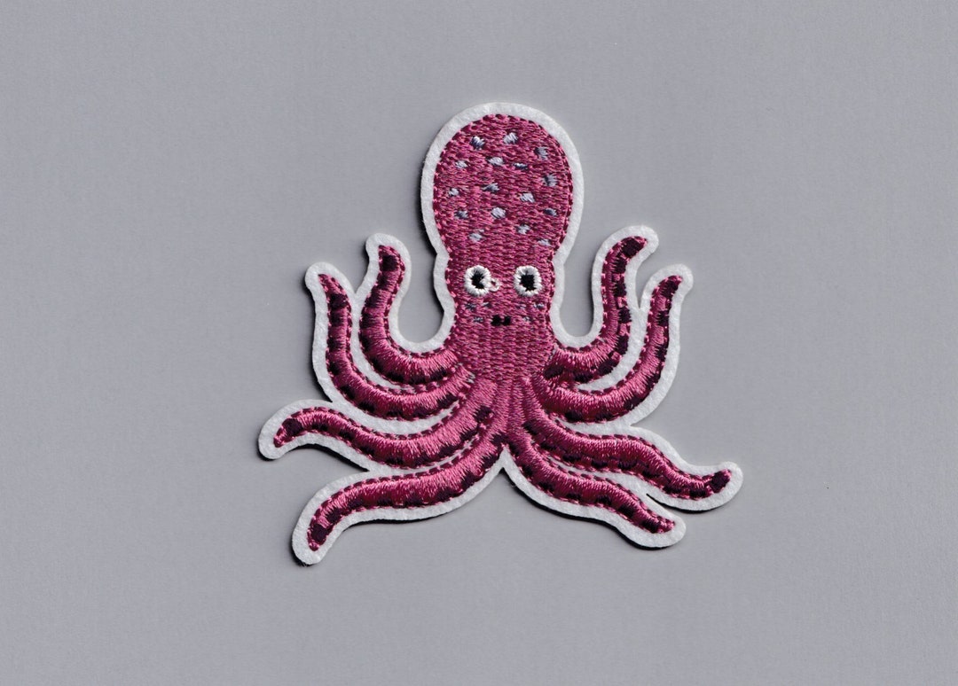 Purple Octopus Patch Embroidered Iron-on Octopus Patches - Etsy UK