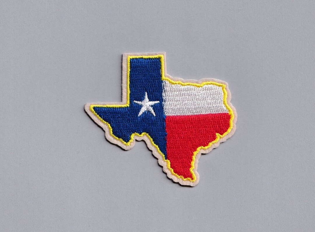 Texas State Flag Map Patch Iron-on Embroidered Texas Travel Patch ...