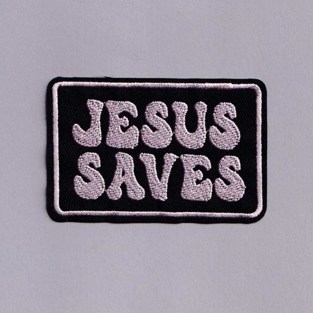 Jesus Saves Patch Iron-on Embroidered Christianity Applique Jesus ...