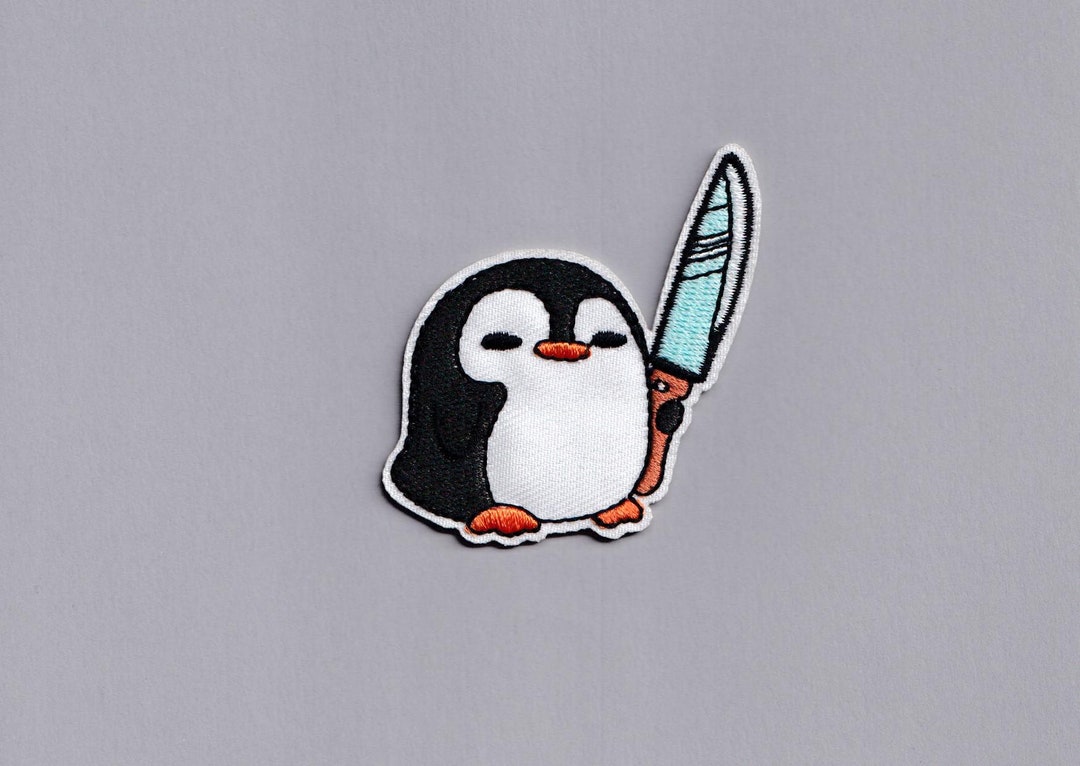 Angry Penguin Patch Iron-on Embroidered Killer Penguin Knife Patches - Etsy