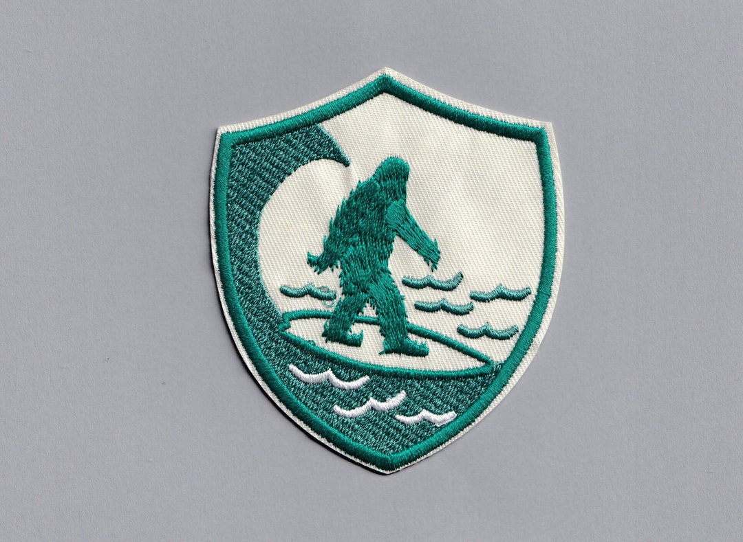 Blue Shield Bigfoot Patch Iron-on Embroidered Sasquatch Applique Crest ...