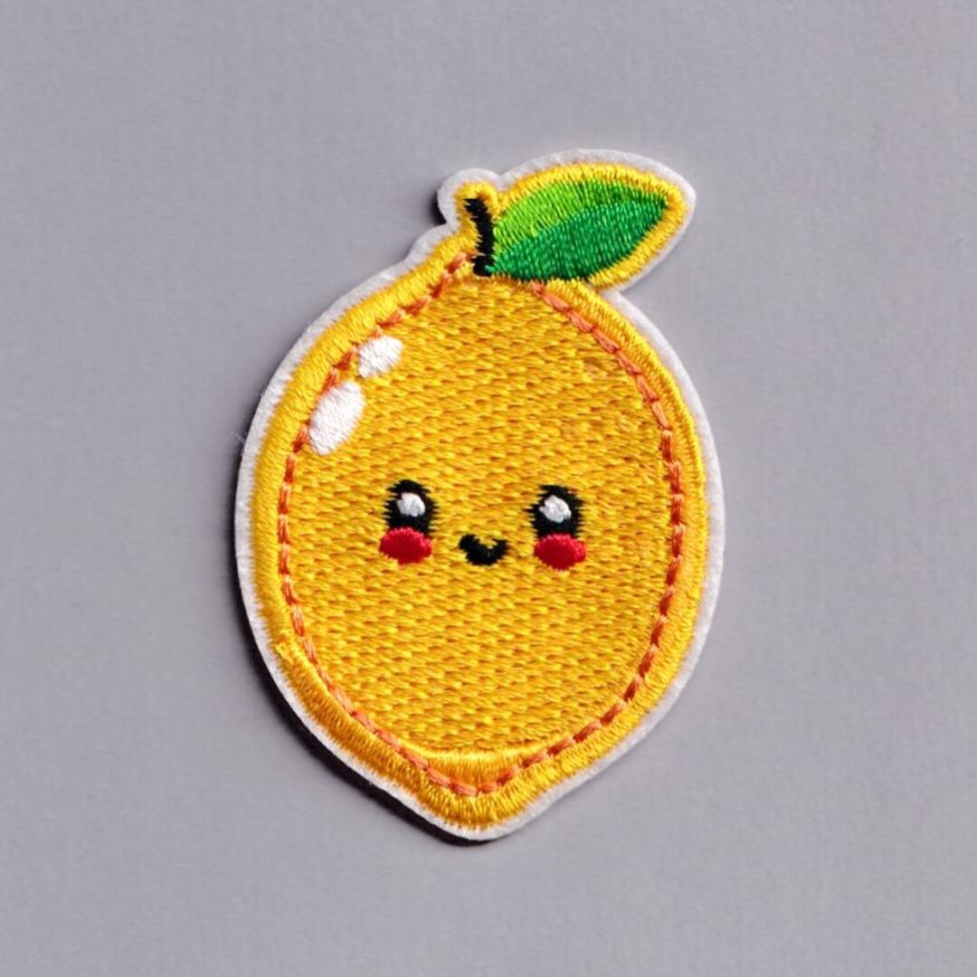 Cute Lemon Patch Iron-on Embroidered Iron-on Embroidered Kawaii Style ...