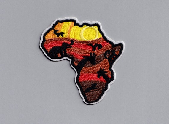 Embroidered Africa Map Patch Iron-on African Continent Patch | Etsy