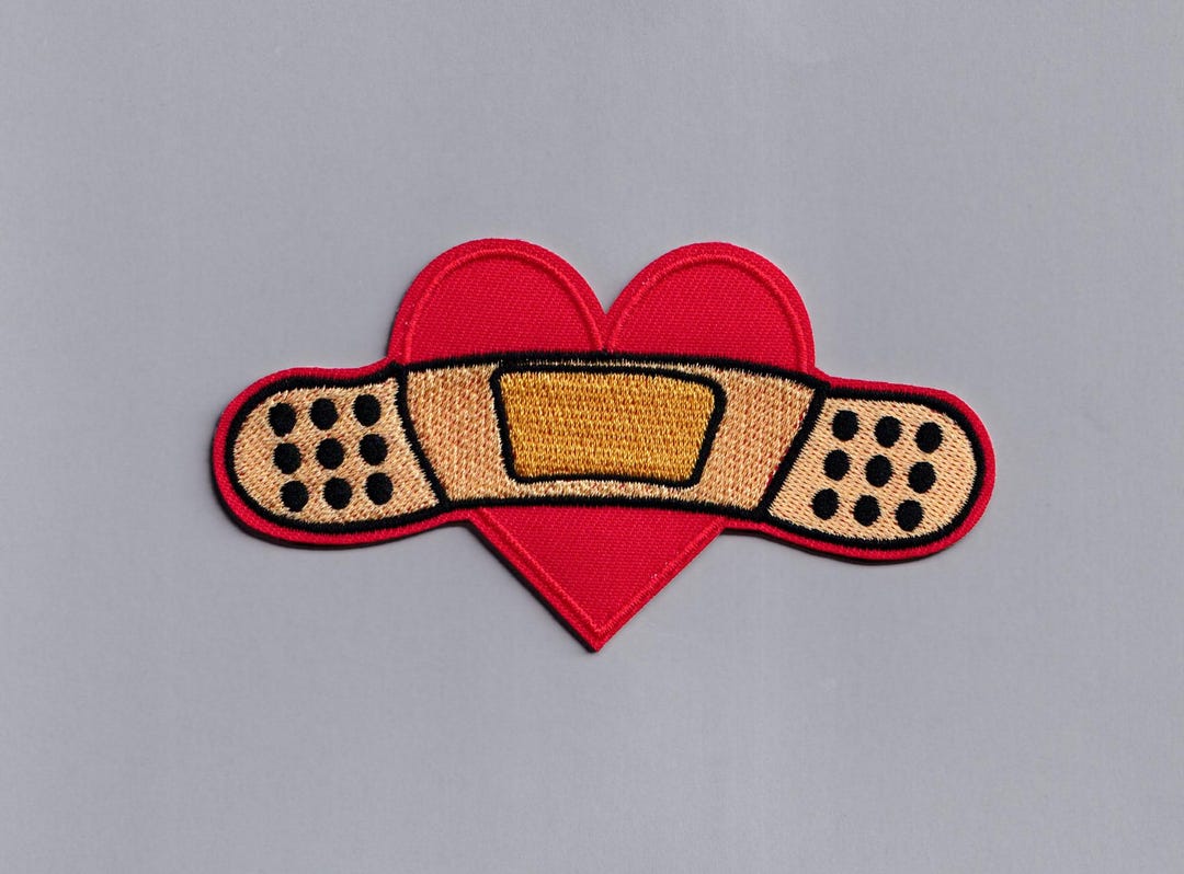 Broken Heart Patch Iron-on Embroidered Mended Heart Patches - Etsy