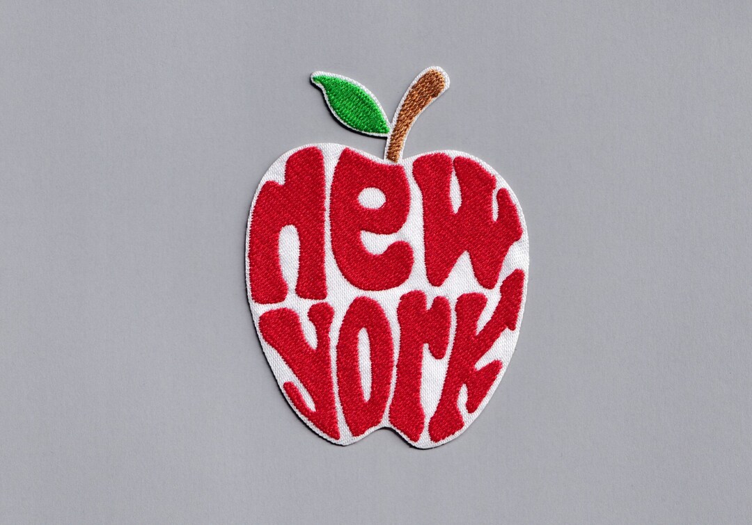 New York Big Apple Patch Applique Iron on Embroidered New York City ...