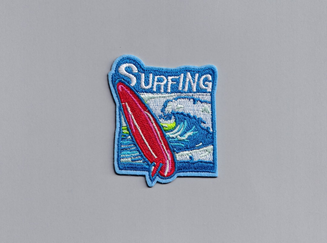 Embroidered Iron-on Surfing Patch Applique Surfer Surfing Gift - Etsy