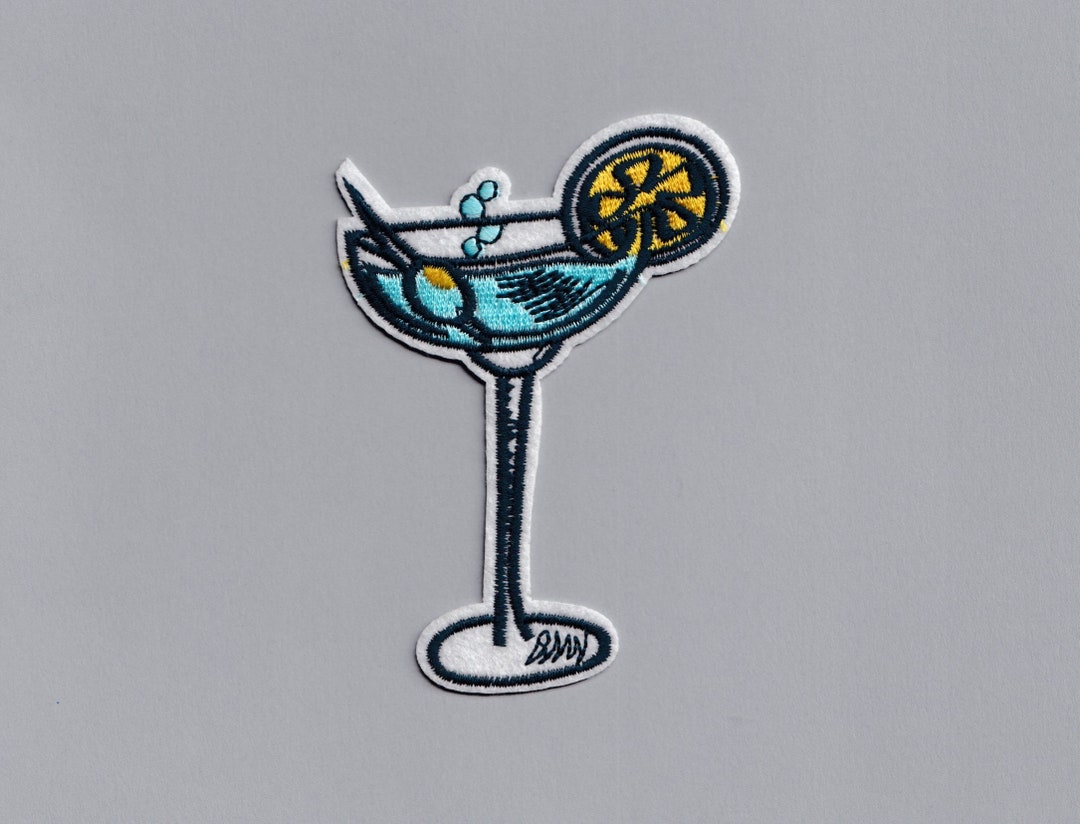 Embroidered Iron-on Cocktail Patch Alcoholic Drink Margarita Patch ...