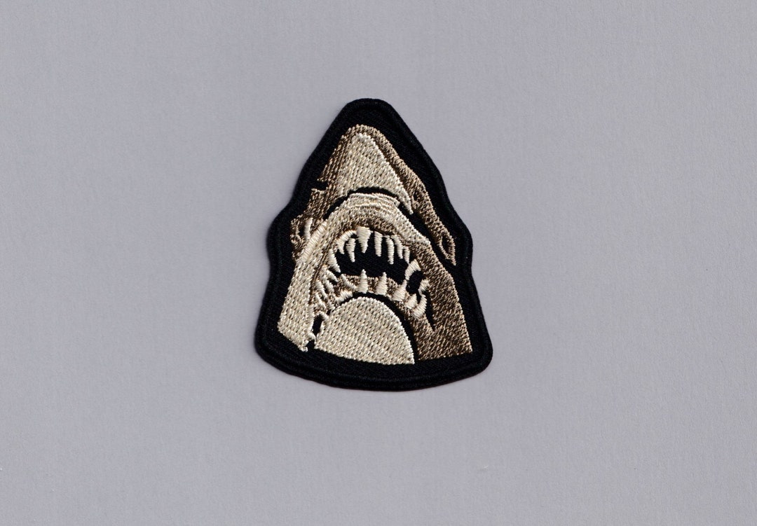 Iron-on Embroidered Shark Head Patch Applique - Etsy