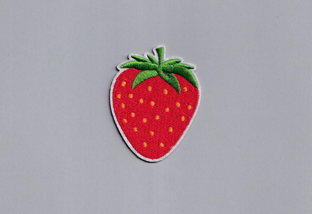 Large Strawberry Patch Applique Iron-on Embroidered Strawberry Fruit ...