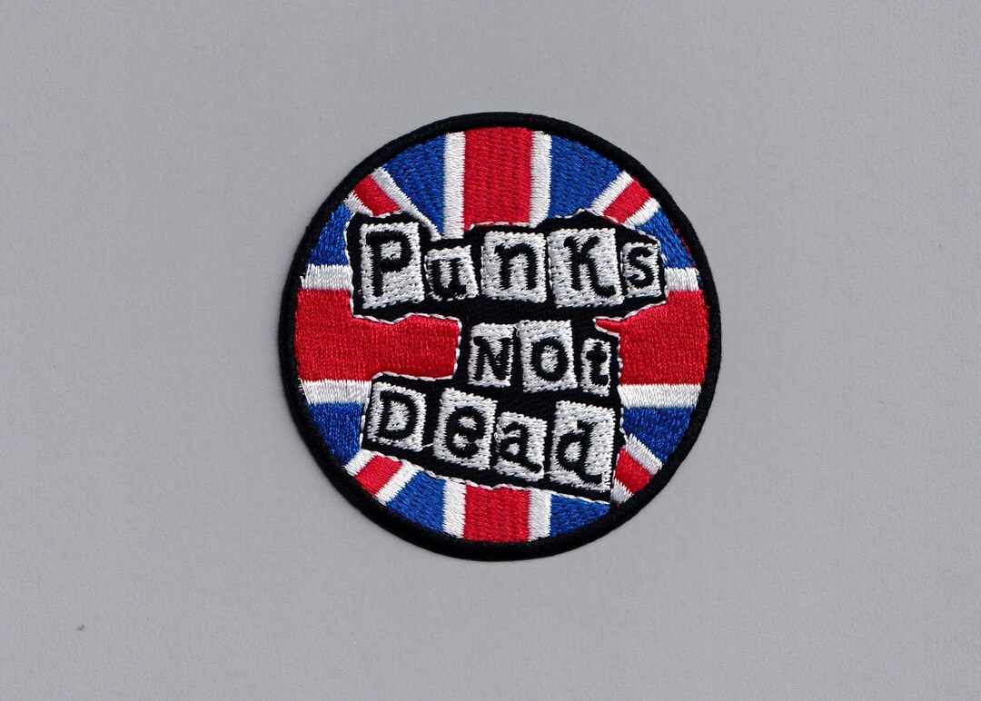 Punks Not Dead Iron on Embroidered Patch Union Jack Punk Rock - Etsy