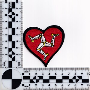 Isle of Man Patch Applique Iron-on Embroidered Isle of Man Heart ...