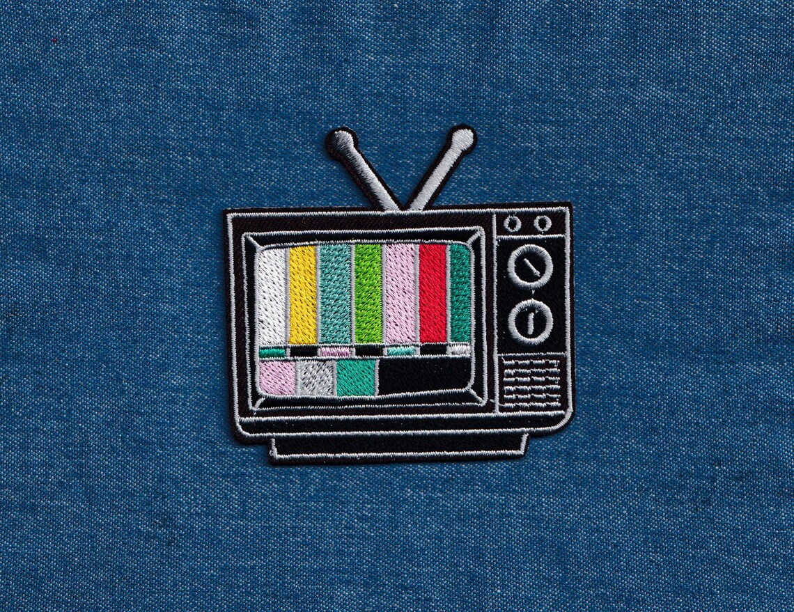 Embroidered Iron-on Retro TV Test Card Patch Television 80s Applique - Etsy