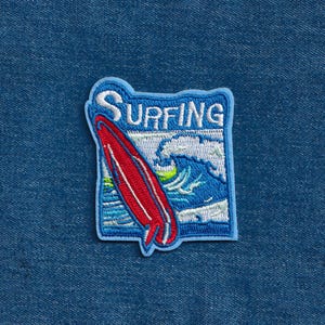 Embroidered Iron-on Surfing Patch Applique Surfer Surfing Gift - Etsy