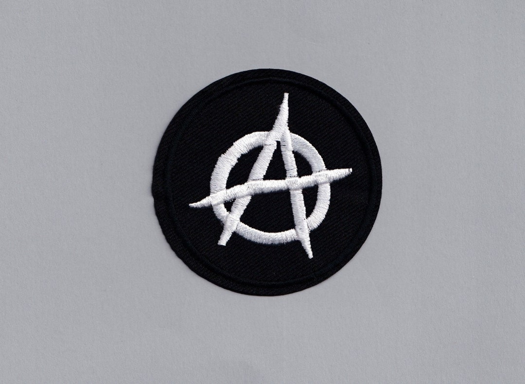 Anarchy Symbol Patch Iron on Embroidered Circle-a Anarchist Patch ...