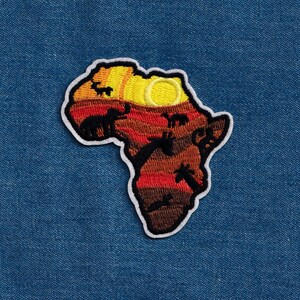 Embroidered Africa Map Patch Iron-on African Continent Patch Applique ...
