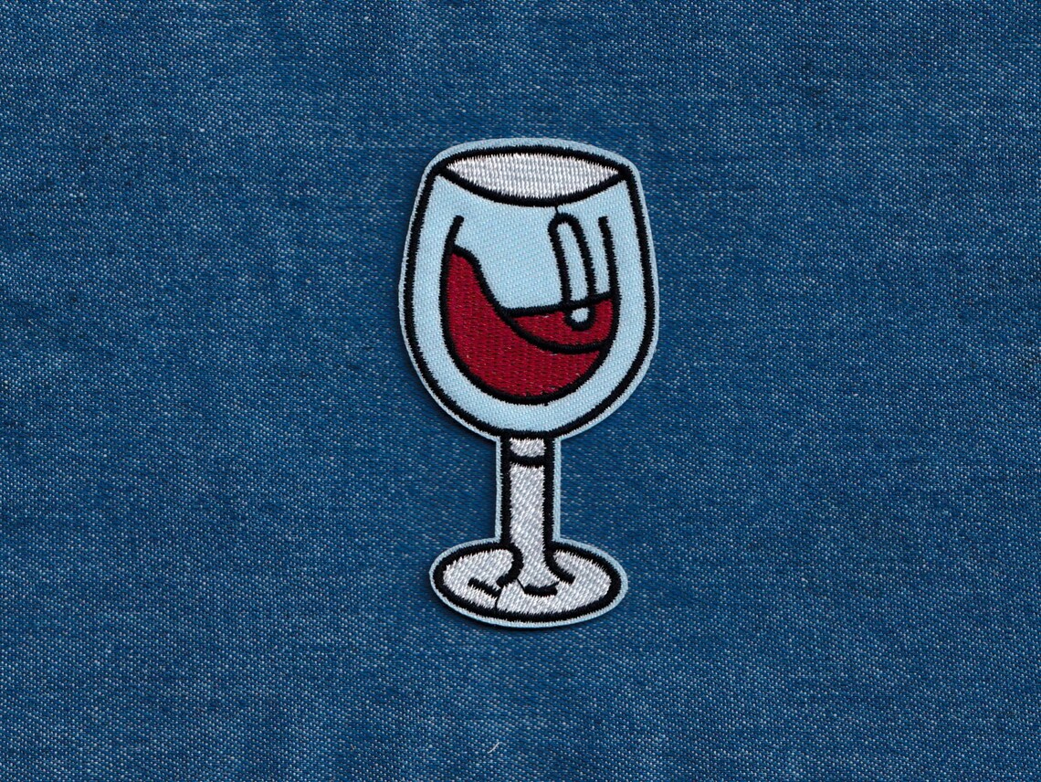 Red Wine Glass Patch Embroidered Iron-on Wine Patch - Etsy