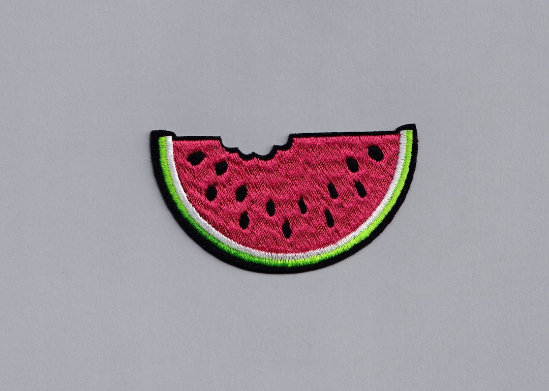 Watermelon Slice Patch Applique Iron-on Embroidered Watermelon Bite ...