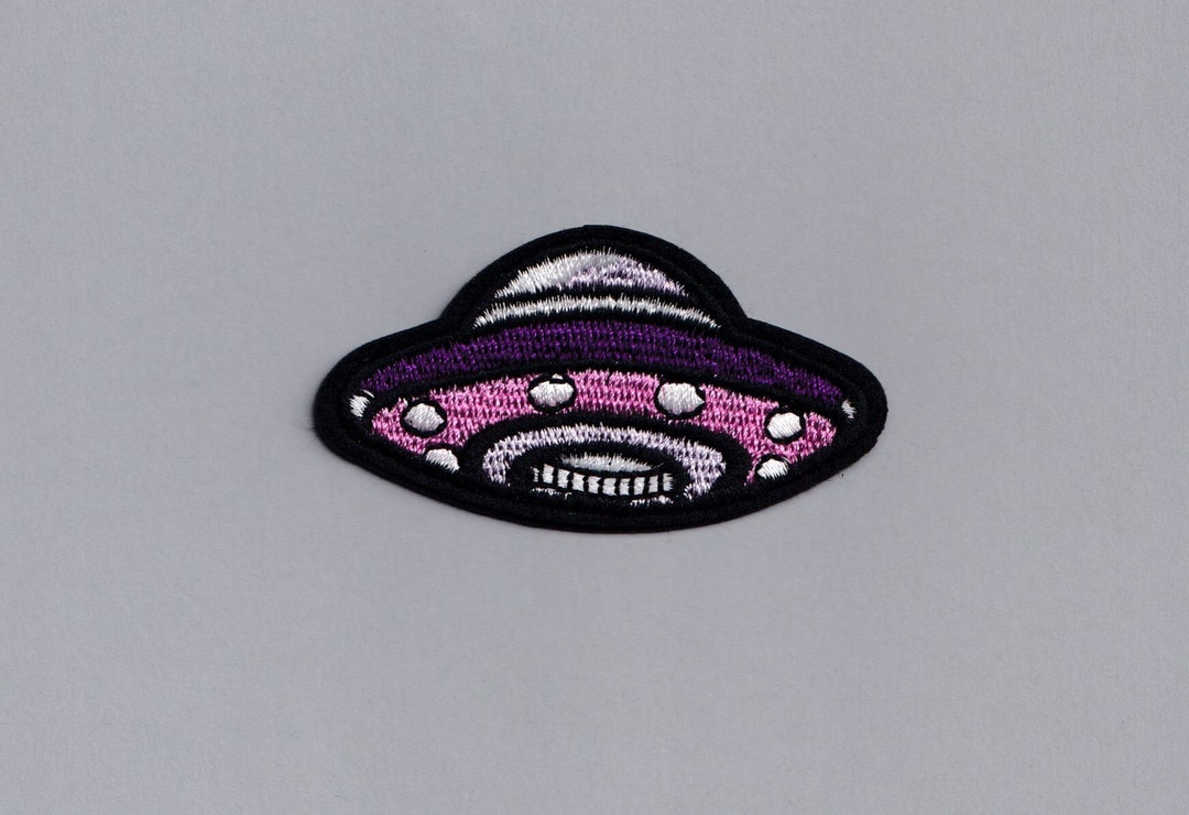Purple UFO Flying Saucer Patch Applique Iron on Embroidered Alien UFO ...