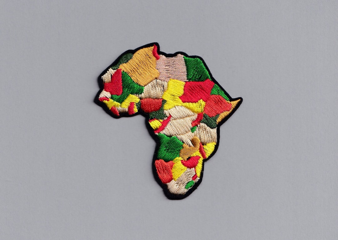 Beautiful Embroidered Africa Map Patch Iron-on African Applique Patch ...
