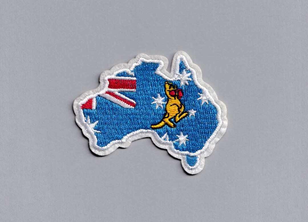 Australia Map Iron-on Patch Embroidered Travel Backpacking - Etsy
