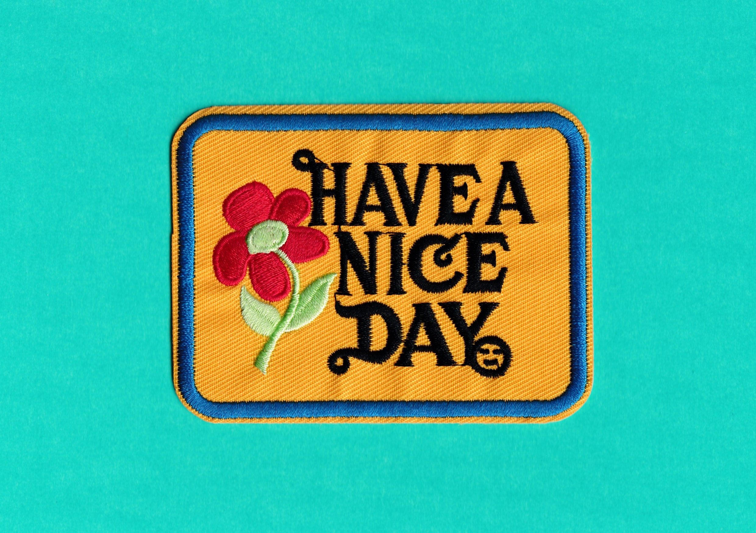 Large 'Have A Nice Day' Embroidered Patch Iron On | Etsy