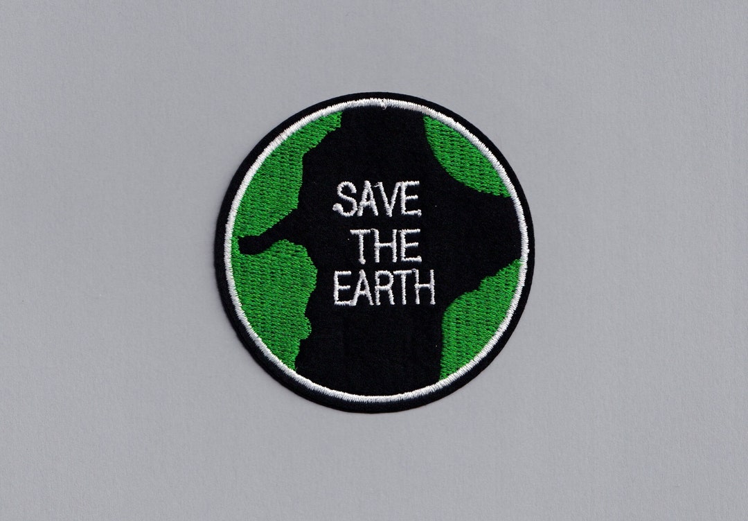 Embroidered Save the Earth Planet Patch Iron on Applique ...