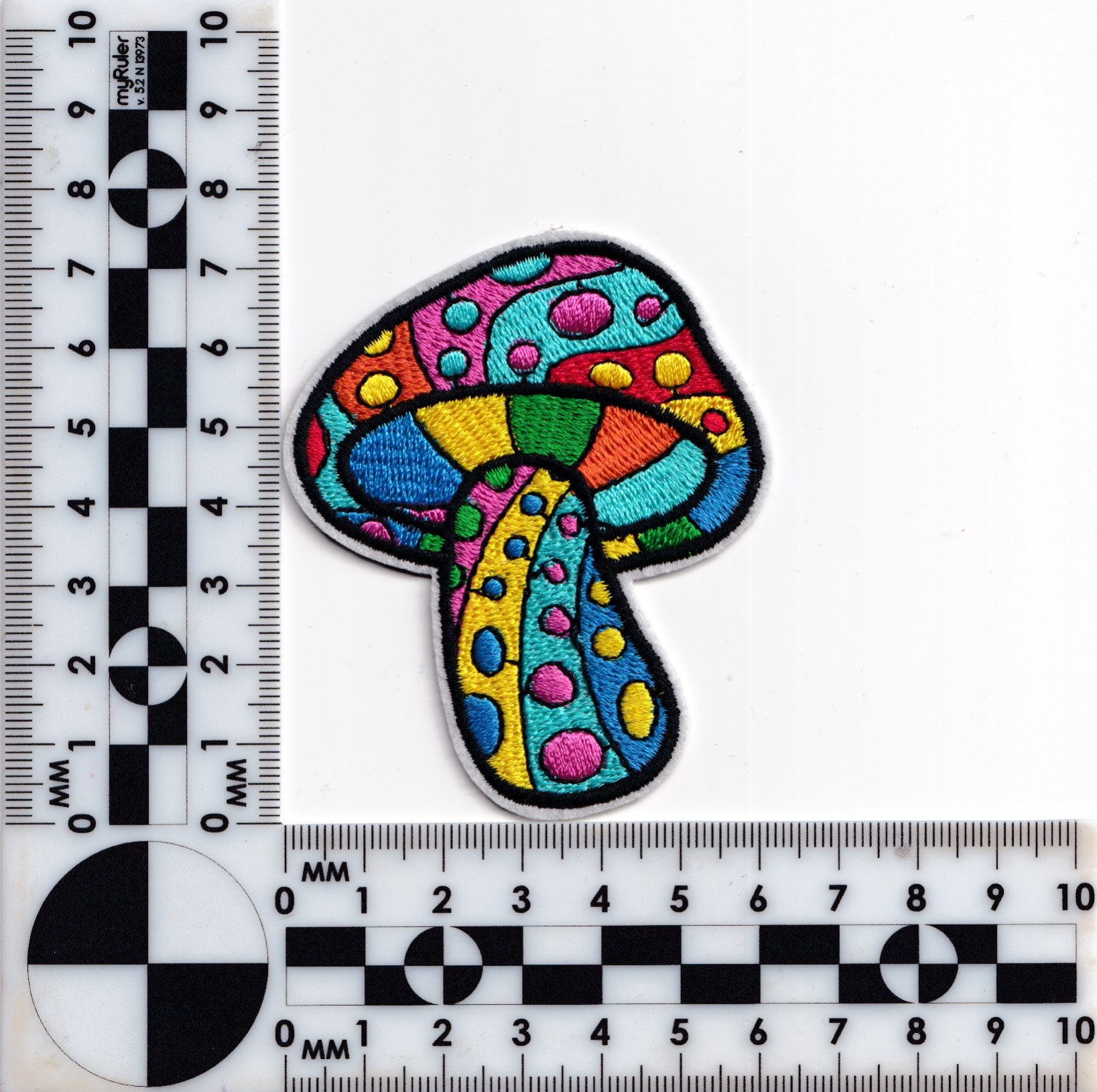 Psychedelic Colourful Magic Mushroom Embroidered Patch Iron On Applique ...