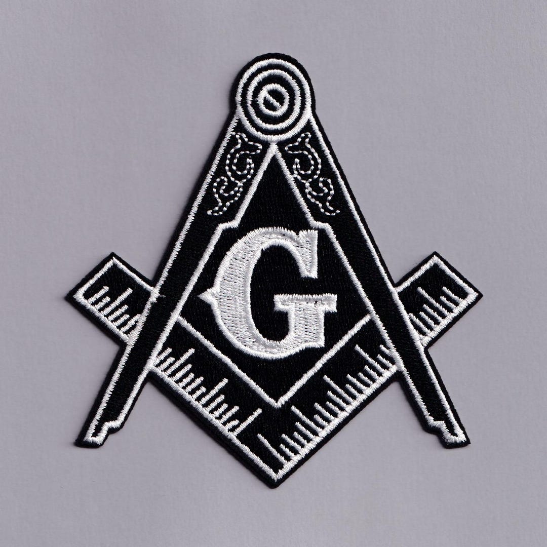 Large Masonic Square and Compass Patch Iron-on Embroidered Freemason ...
