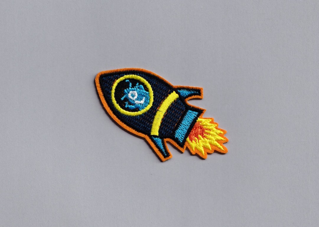 Black Space Rocket Patch Embroidered Iron-on Kids Space Alien Patches ...