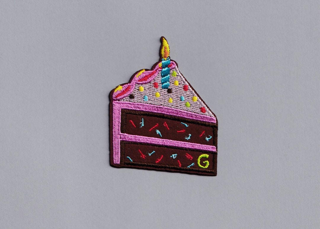Embroidered Iron-on Birthday Cake Slice Patch Applique - Etsy