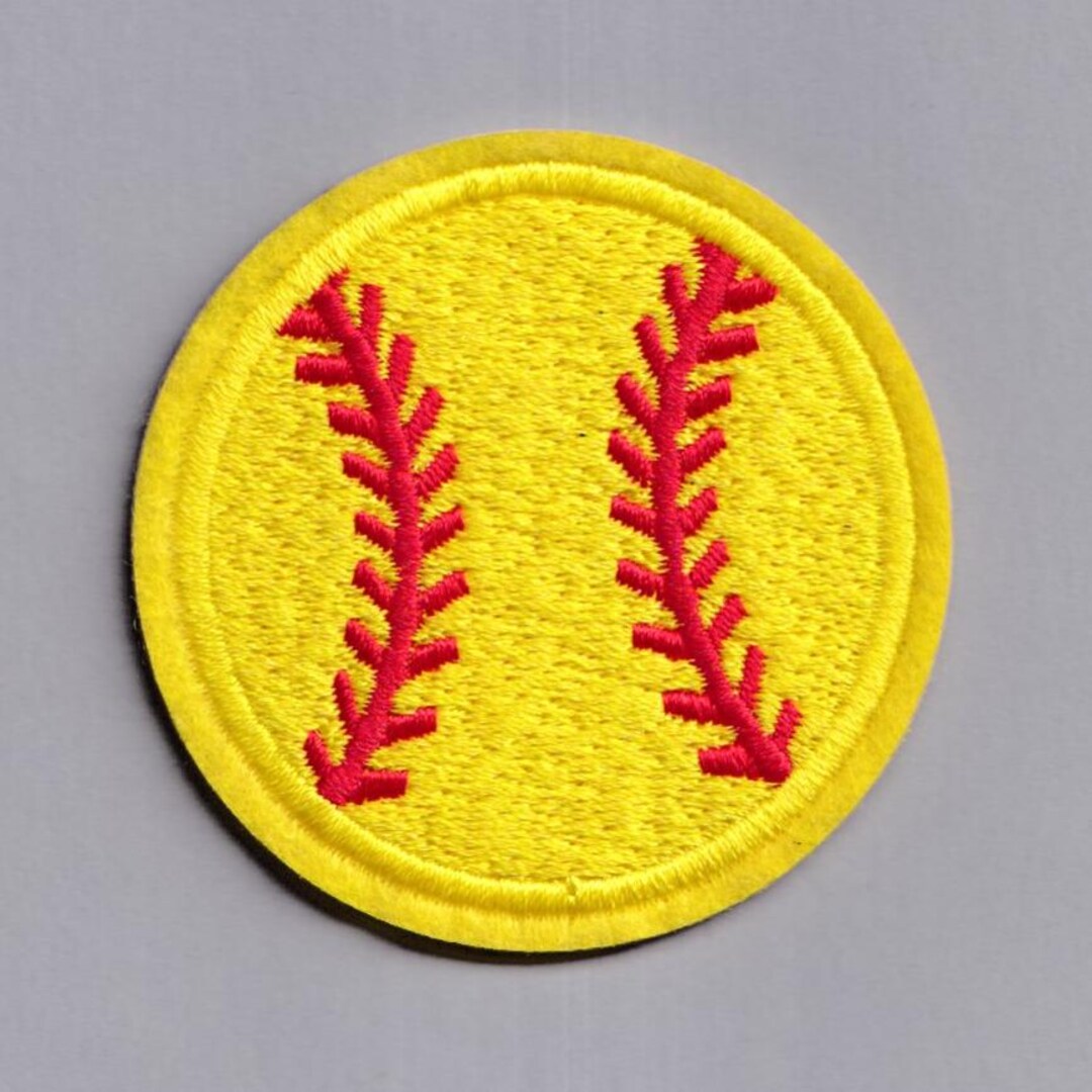 Embroidered Iron-on Softball Ball Patch Applique Sports Soft Ball ...