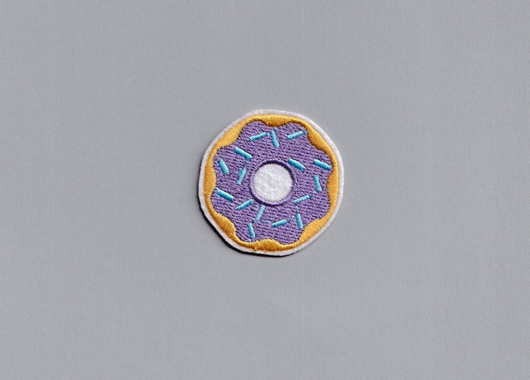Cute Petite Purple Iced Donut Patch Applique Embroidered Iron-on Kids ...