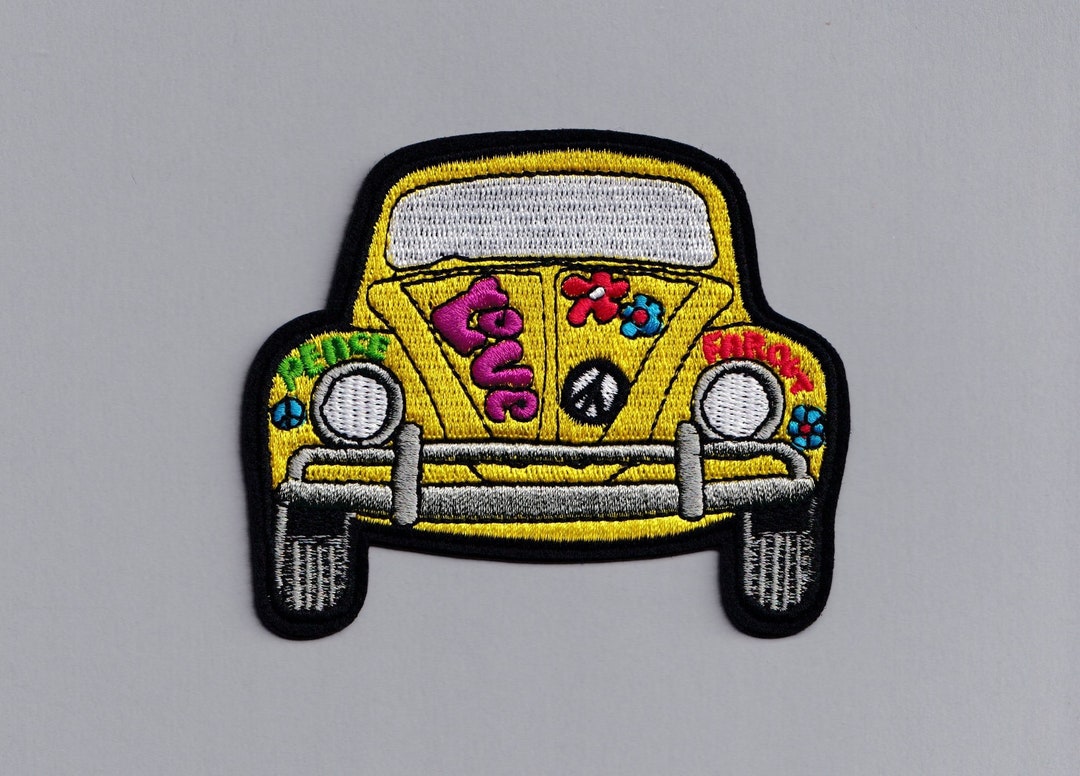 Embroidered Iron-on 60s Hippy Car Patch Peace Applique Patch - Etsy