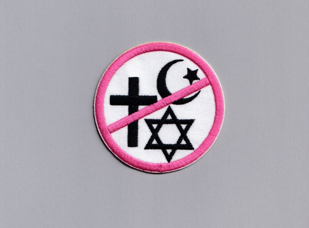 No Religion Atheist Patch Iron-on Embroidered Anti-religion Applique Patches - Etsy UK