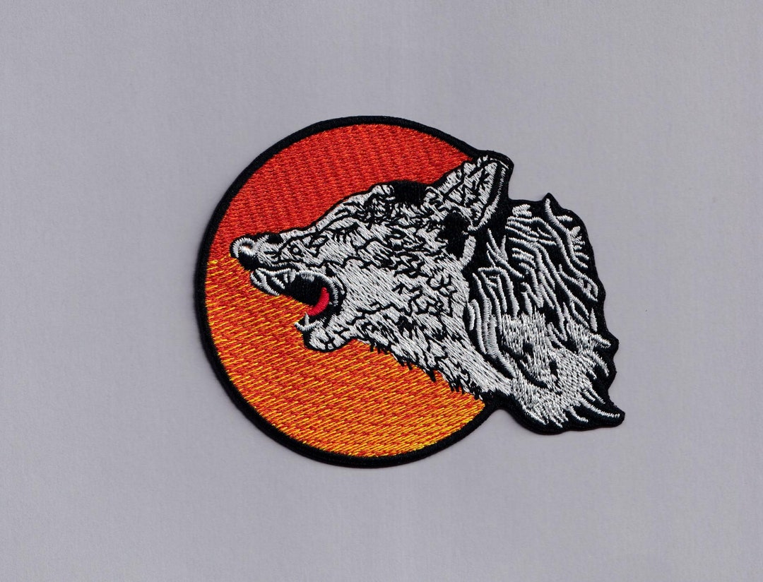 Orange Howling Wolf Patch Embroidered Iron-on Wolf Patches - Etsy