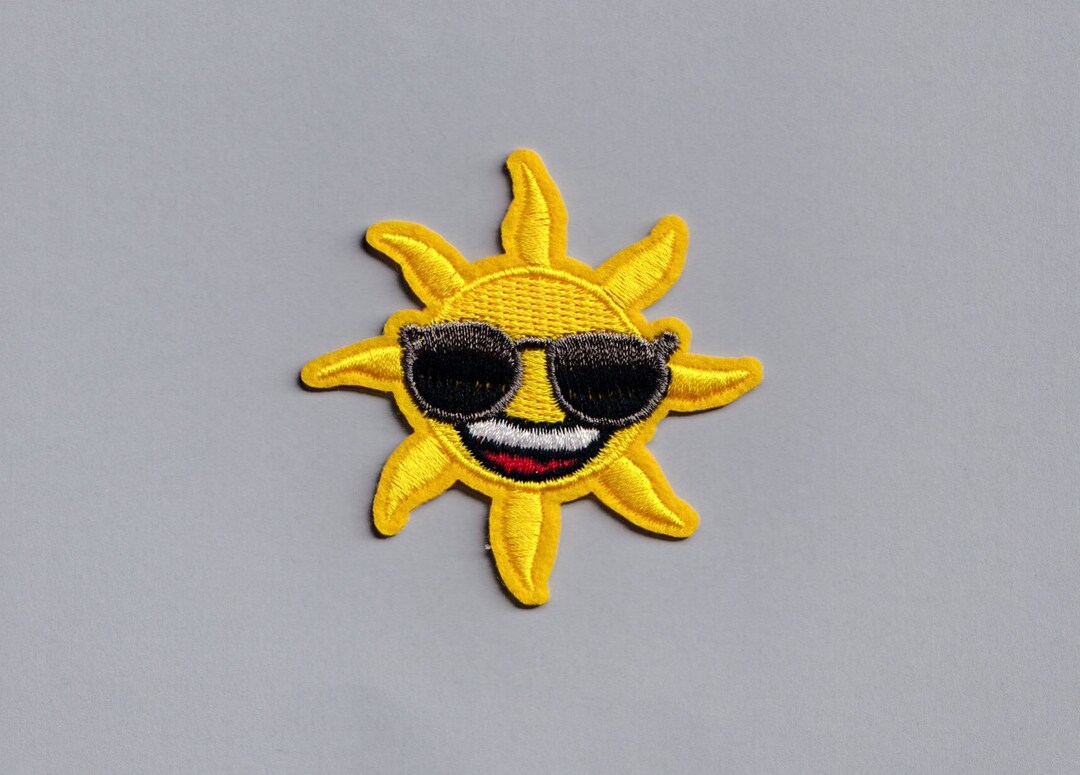 Happy Sunshine Patch Embroidered Iron-on Sun Patch Applique - Etsy