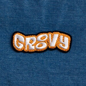 Embroidered Iron-on Groovy Patch Hippy 60s Word Applique - Etsy