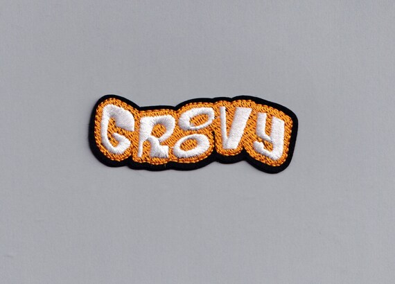 Embroidered Iron-on Groovy Patch Hippy 60s Word Applique - Etsy UK