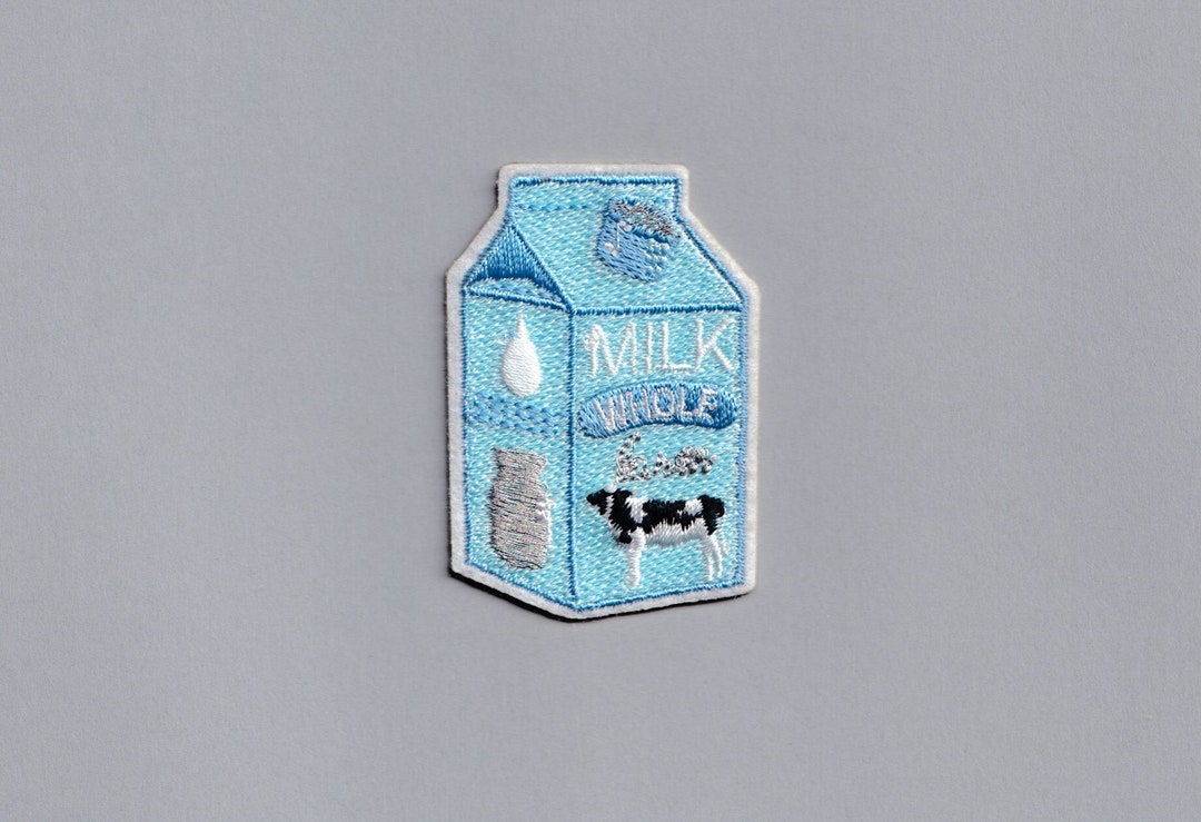 Embroidered Iron-on Milk Carton Patch Applique Whole Milk Pint - Etsy