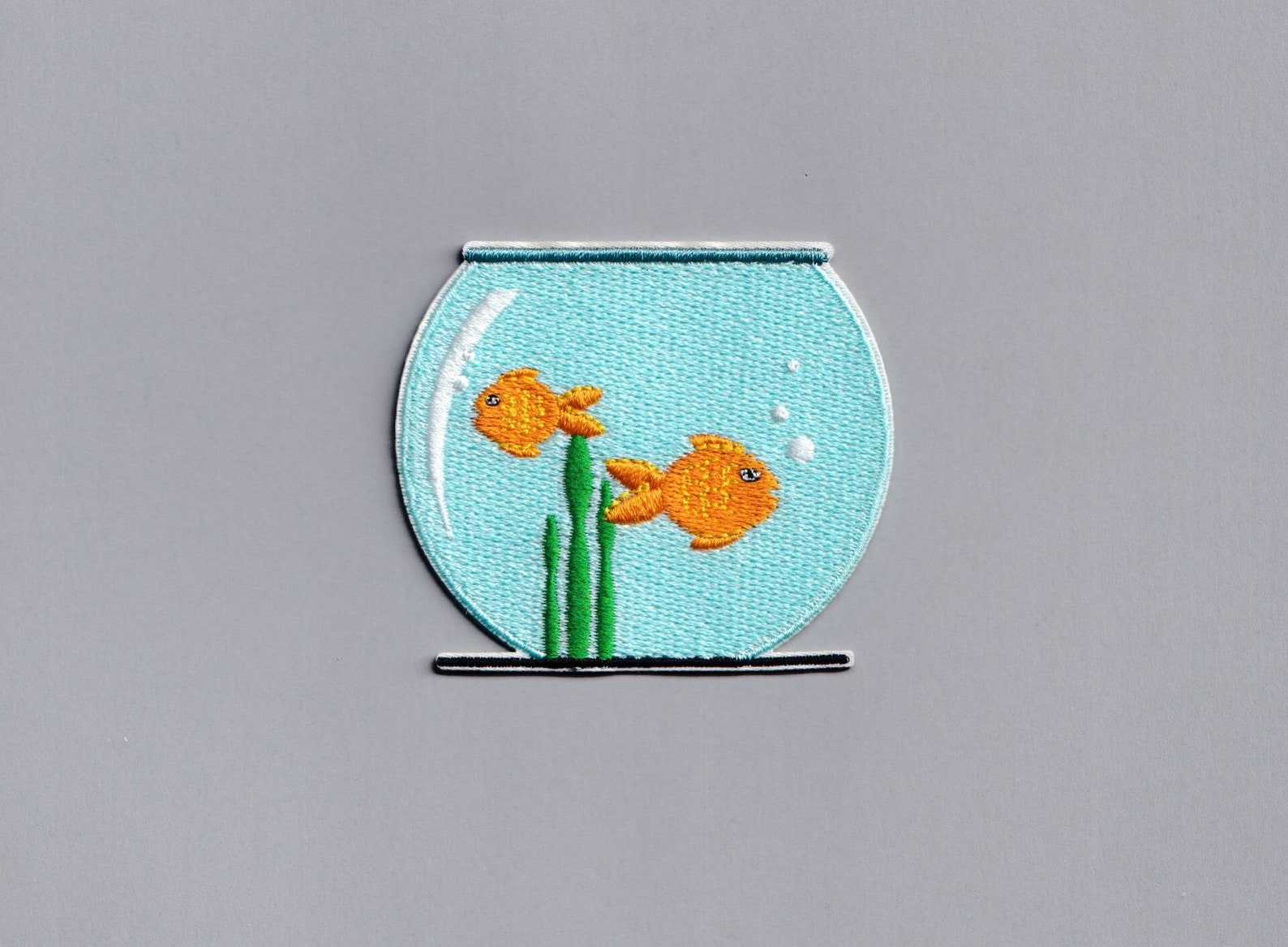 Goldfish Bowl Patch Embroidered Iron-on Fish Bowl Applique Patches - Etsy