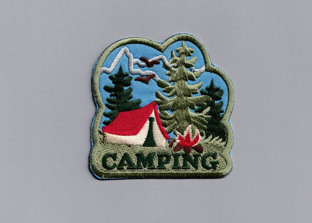 Large Green Camping Patch Iron-on Embroidered Campers Tent Patch ...
