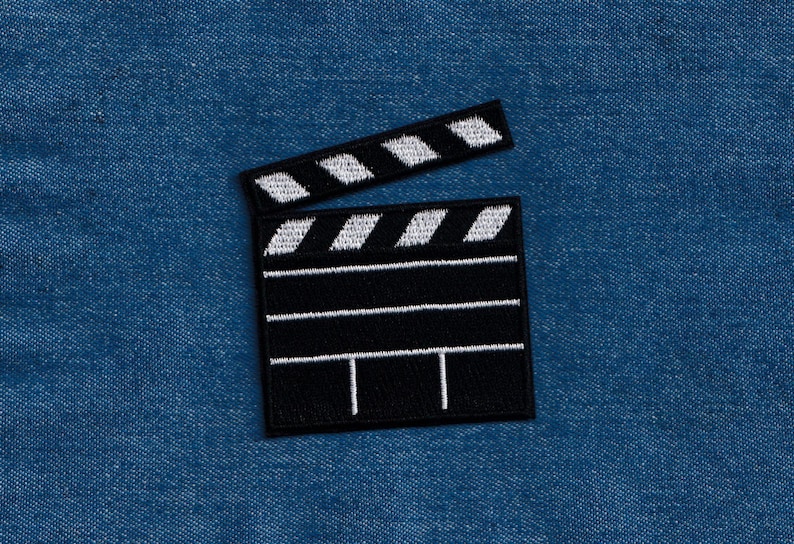 Film Clapperboard Patch Embroidered Iron-on Clapper Board Movie ...