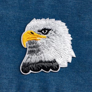 Large Embroidered Eagle Head Patch Iron-on Applique Patch - Etsy