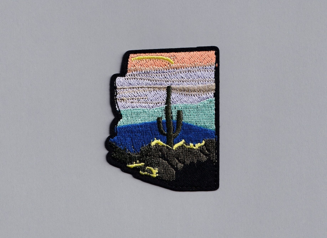 Iron-on Arizona State Map Patch Embroidered USA Travel Patch - Etsy