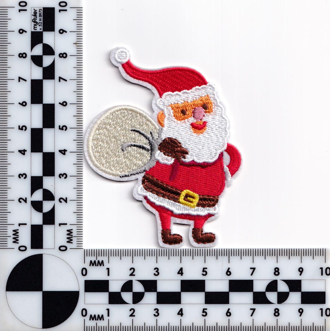 Kids Santa Claus Patch Iron-on Embroidered Santa With Sack Patches Xmas ...