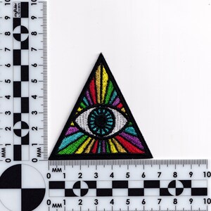 All Seeing Eye Iron on Patch Embroidered Third Eye Triangle Evil Eye ...